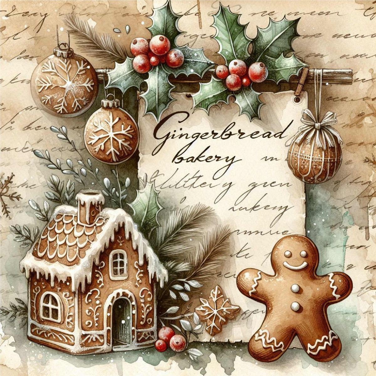 Gingerbread Bakery with House Canvas – Shop The Robins Nest