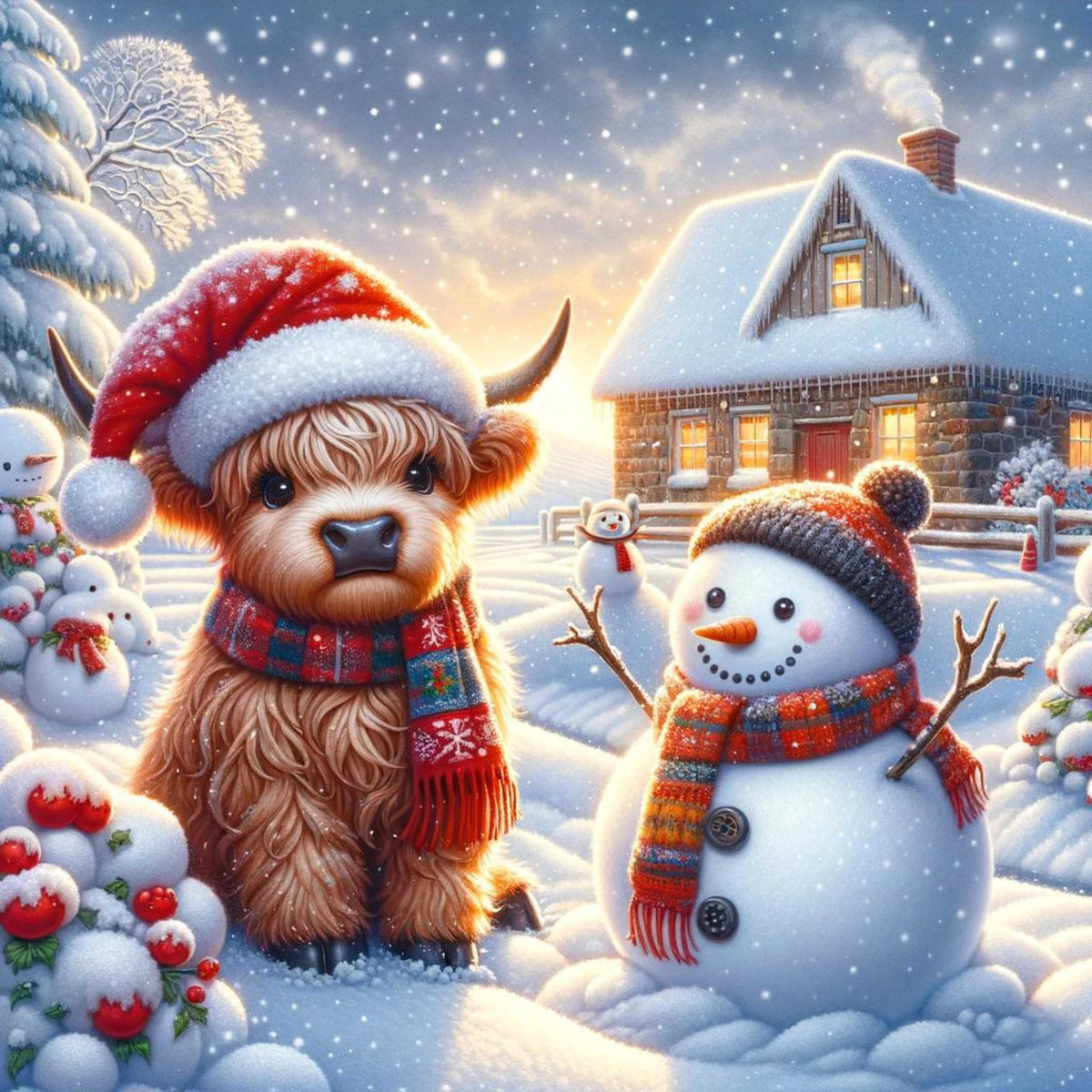 Snowman & Highland Cow Canvas – Shop The Robins Nest